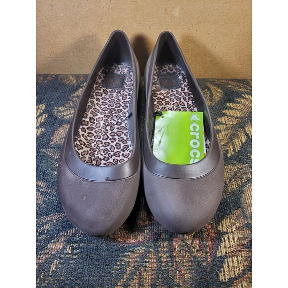 CROCS | Shoes | Crocs Womens Mammoth Leopard Print Lined Flats Size Nwt ...